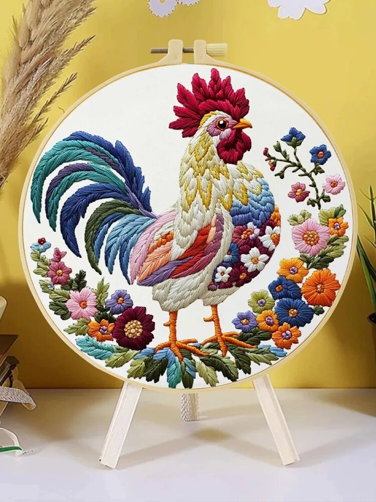 Набор для вышивания,20X20CM, подходит для начинающих, петух