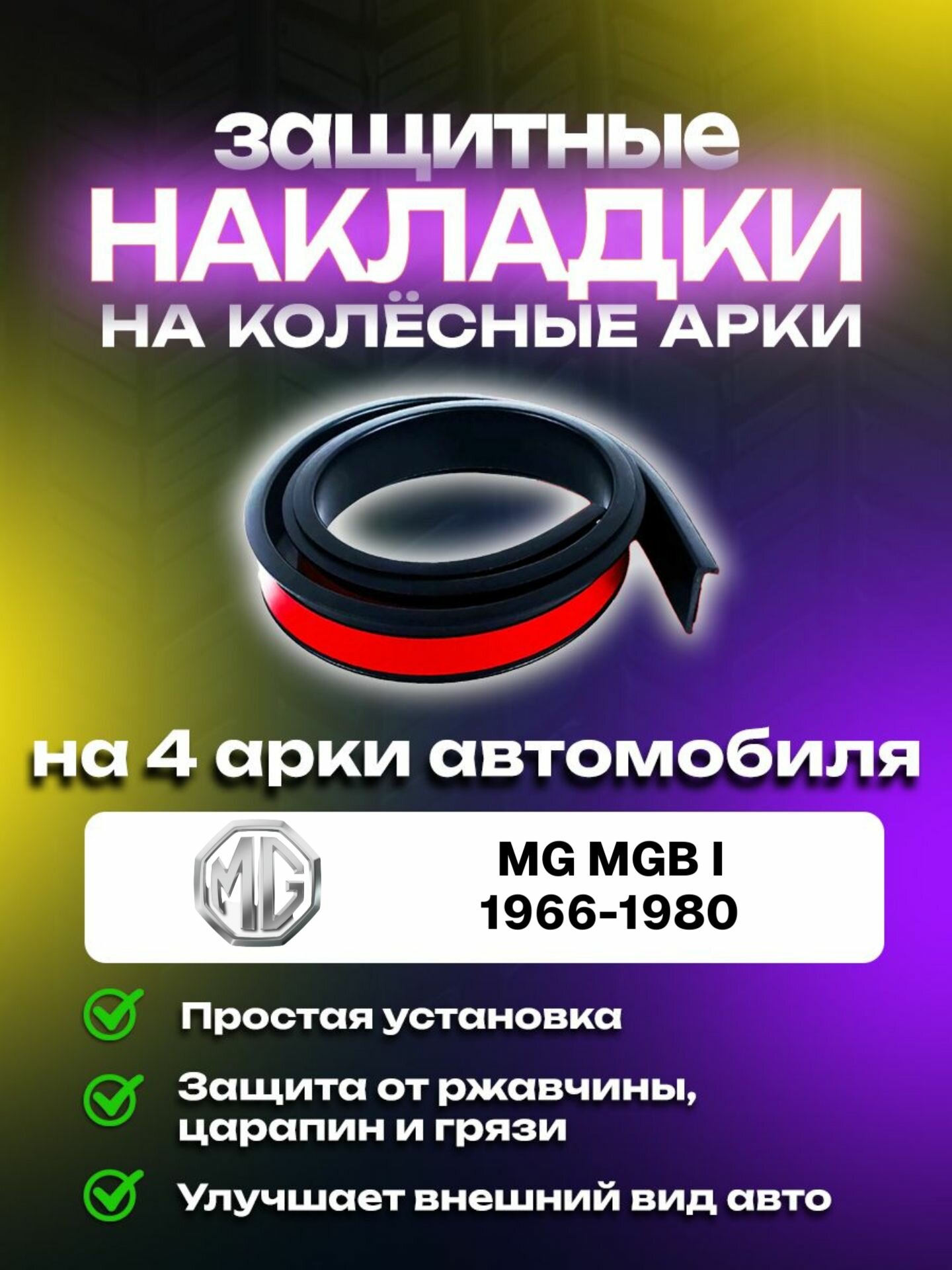 Накладки на арки автомобиля MG MGB I (1966-1980)/ МГ МГБ 1 поколение защитные