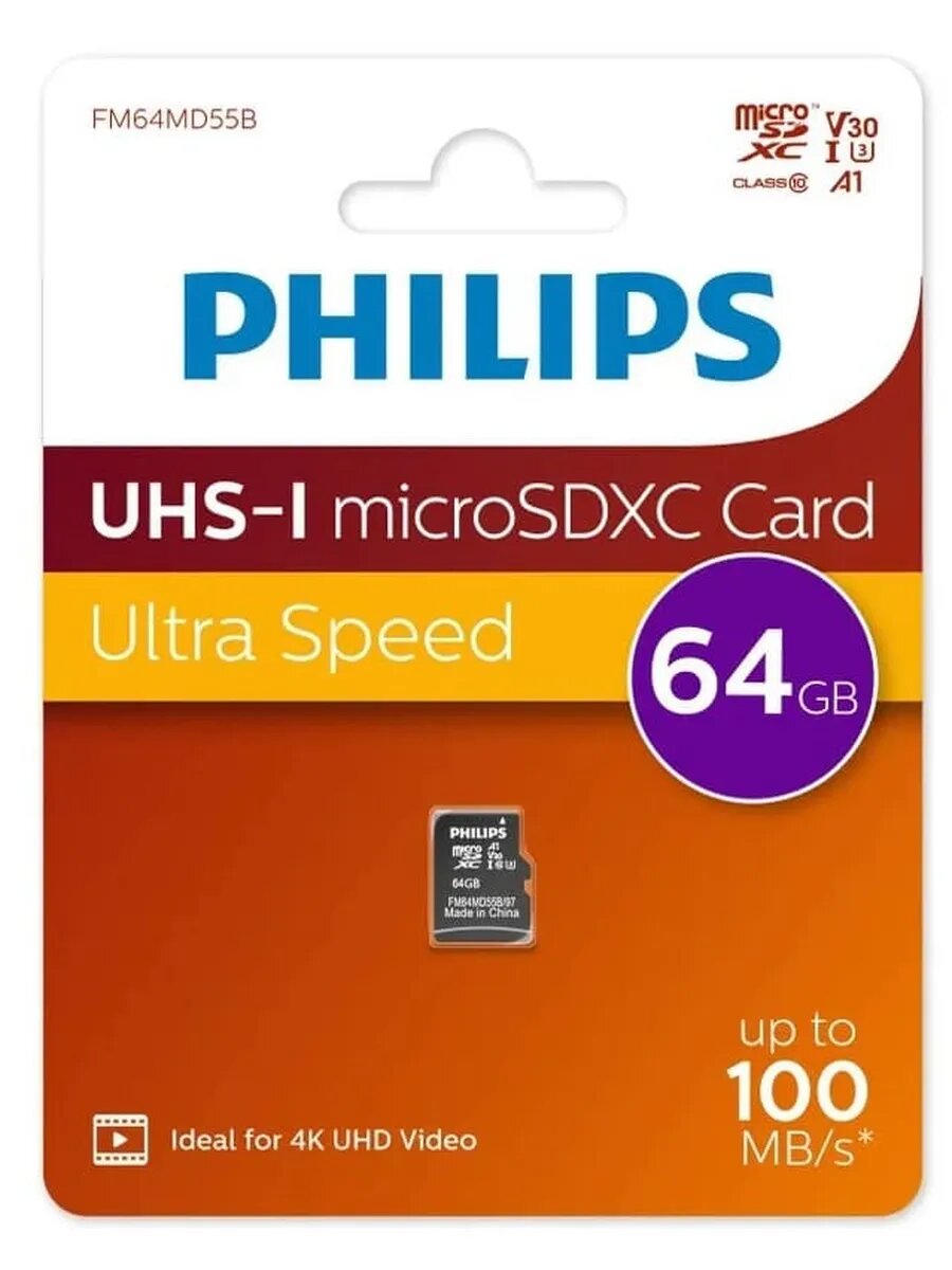 Карта памяти Micro SDXC Class 10 64Gb без адаптера