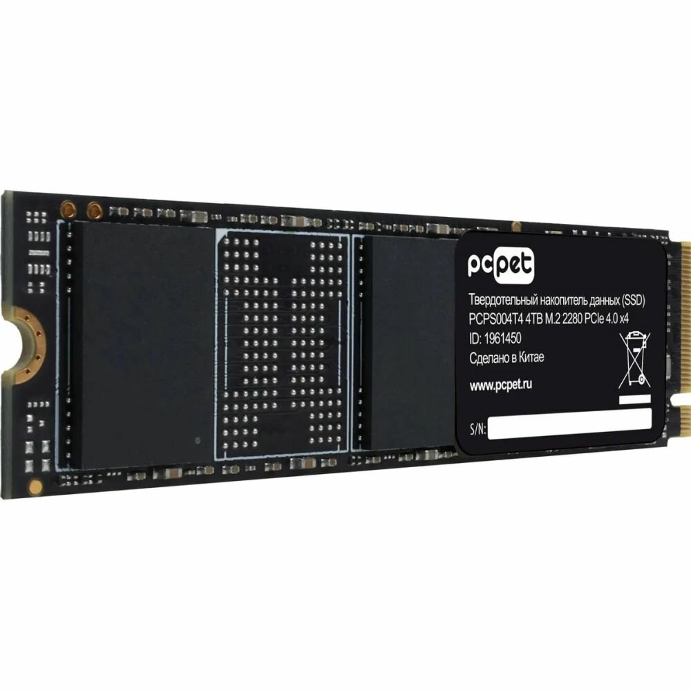 SSD-накопитель PC Pet PCPS004T4 4 ТБ M.2 PCI-E 4.0