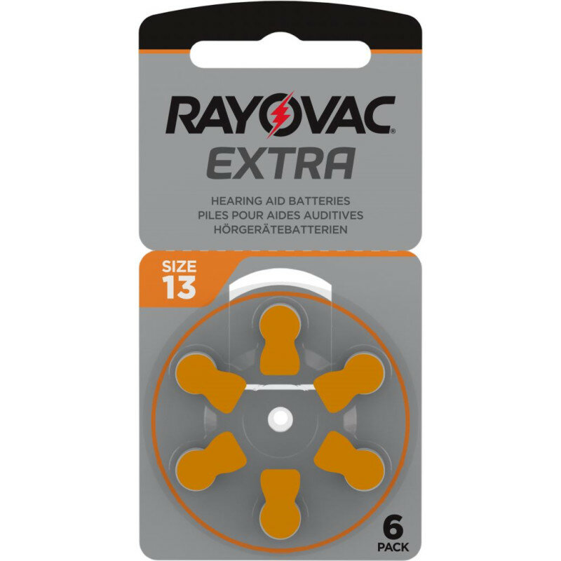 Батарейка Rayovac Extra 13 BL6 (воздушно-цинковые, диаметр: 7.9 мм, высота: 5.4 мм, напряжение: 1.45 V)