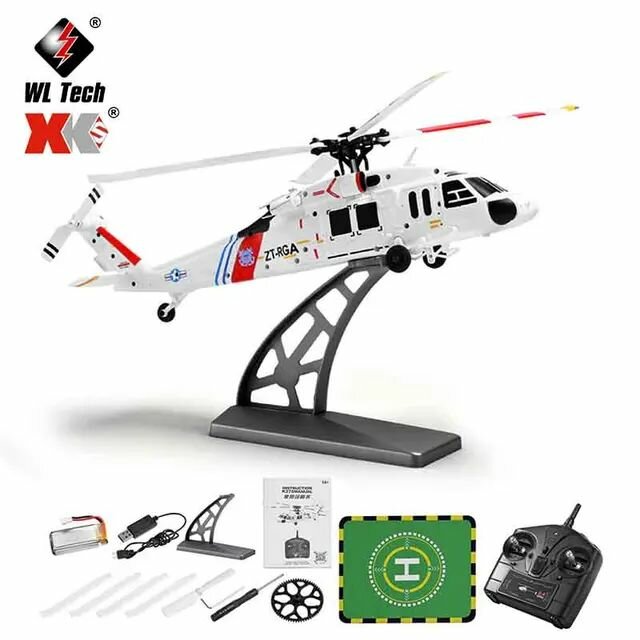 Радиоуправляемый вертолет военный WLtoys XK K270 UH-60L 6G осевой гироскоп , бесколлекторный мотор