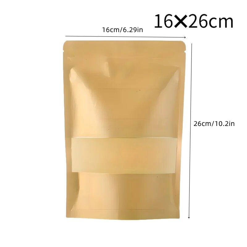 Крафт-пакеты с окном 10-50 шт Бежевый, 16x26cm 10pcs