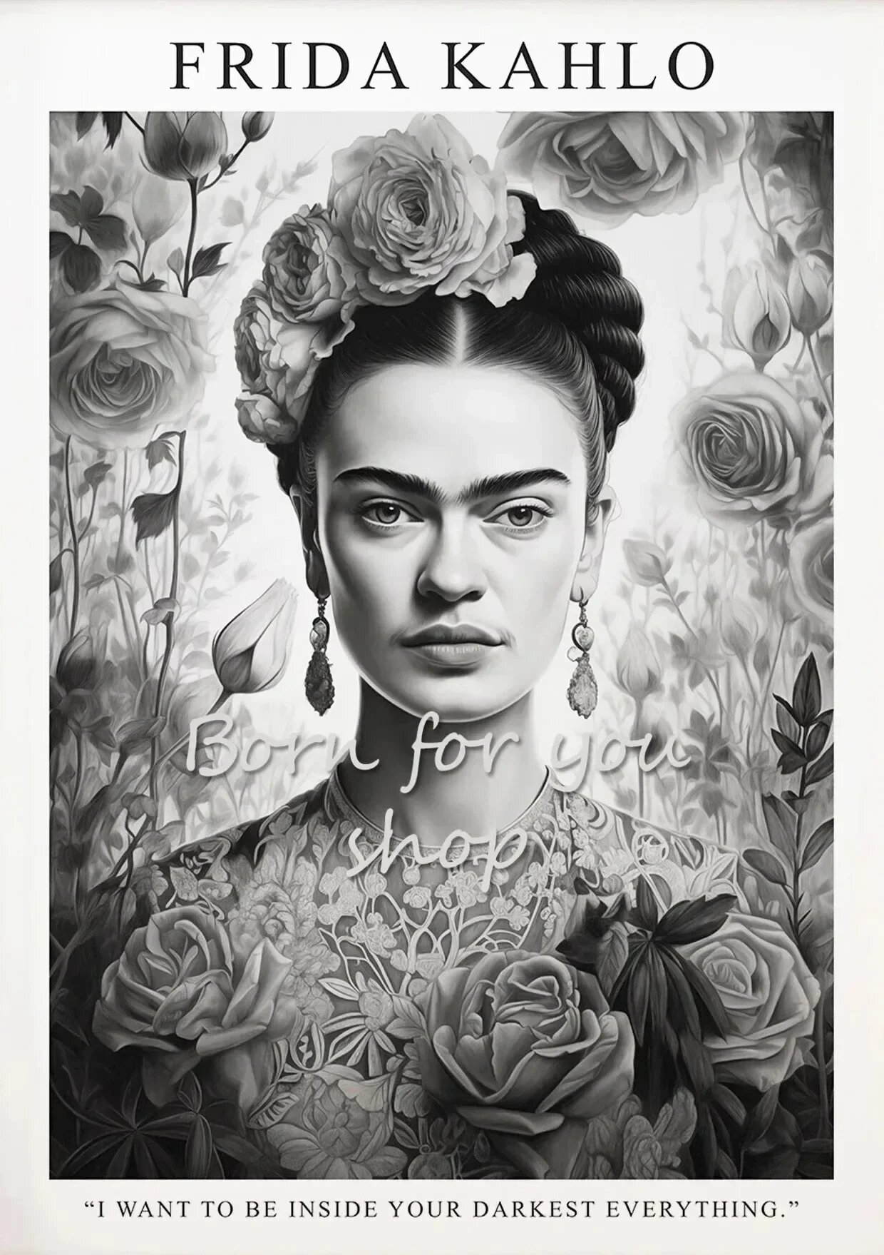 Портрет Фриды Кало на холсте 14, 30X40cm Unframed