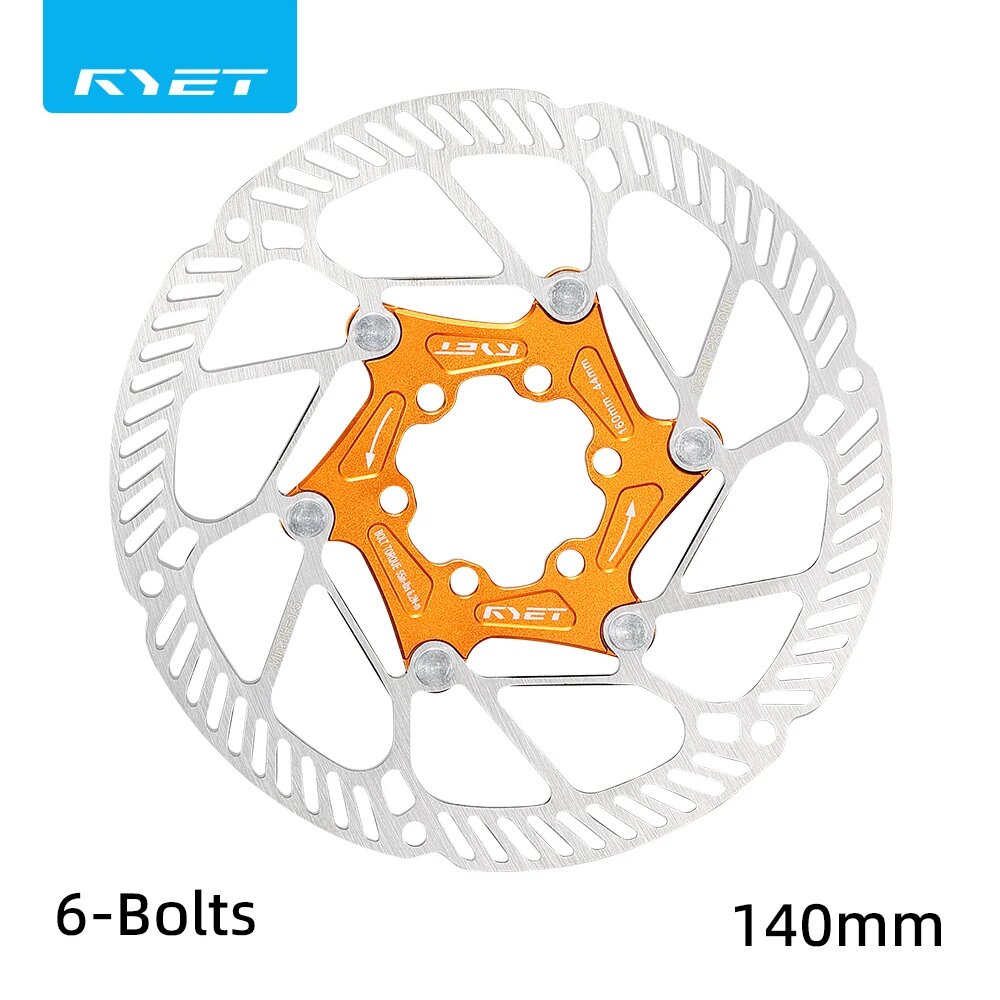 RYET AeroFlux A1 Disc ротор тормоза 140/160 мм Orange 6 Bolts 140