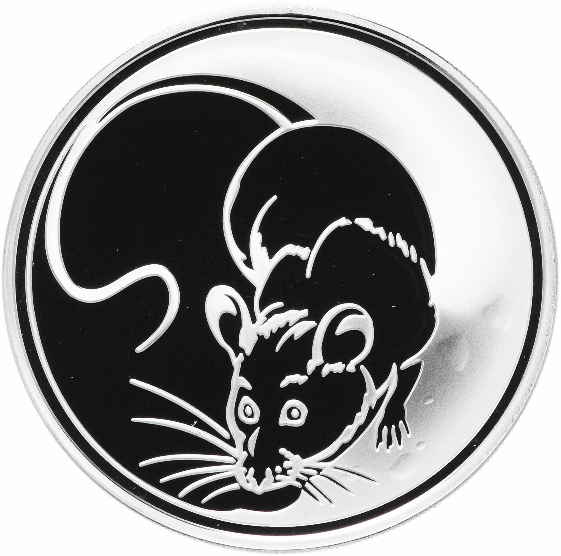 3 рубля 2008 ММД Proof "Крыса - Лунный Календарь мыши", Серебро 925