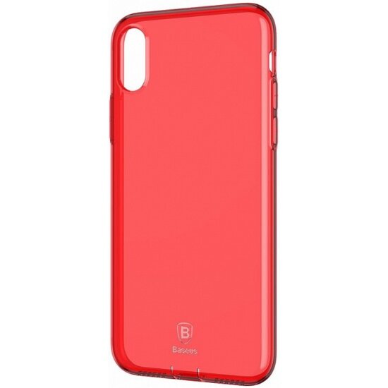 Чехол для iPhone 7 / 8 Baseus Simple Series Прозрачный-Красный (ARAPIPH8-A09)