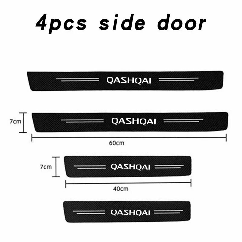 Наклейки на пороги автомобиля (4 шт./компл.) для Nissan Qashqai J10 J11 J12 2013-2021, эмблема Qashqai