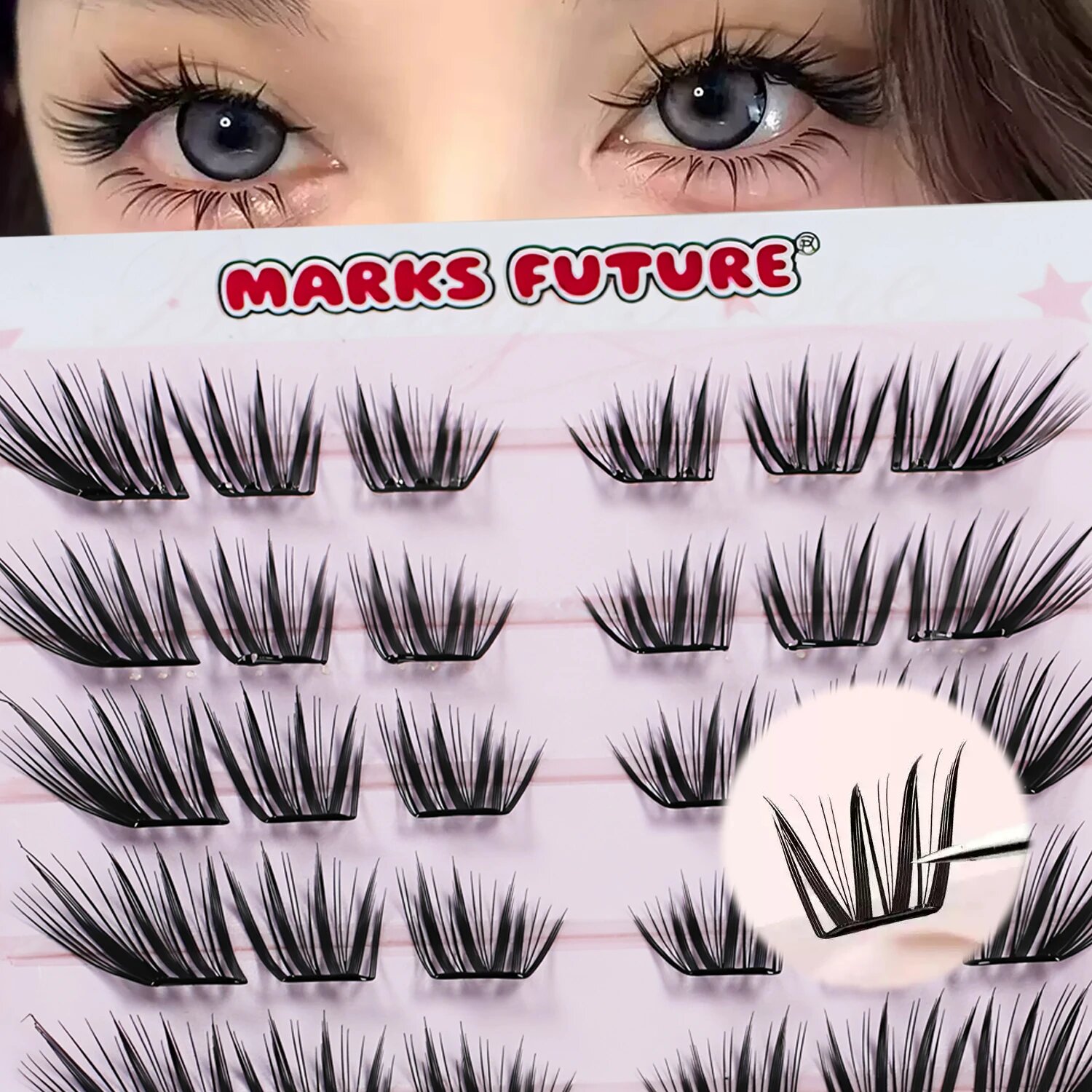 Накладные ресницы Marks Future, веерные, черные, 36 штук