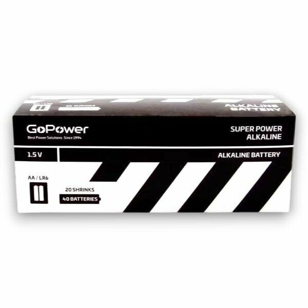 Батарейка GoPower LR6/AA Power Alkaline BOX40 00-00015599