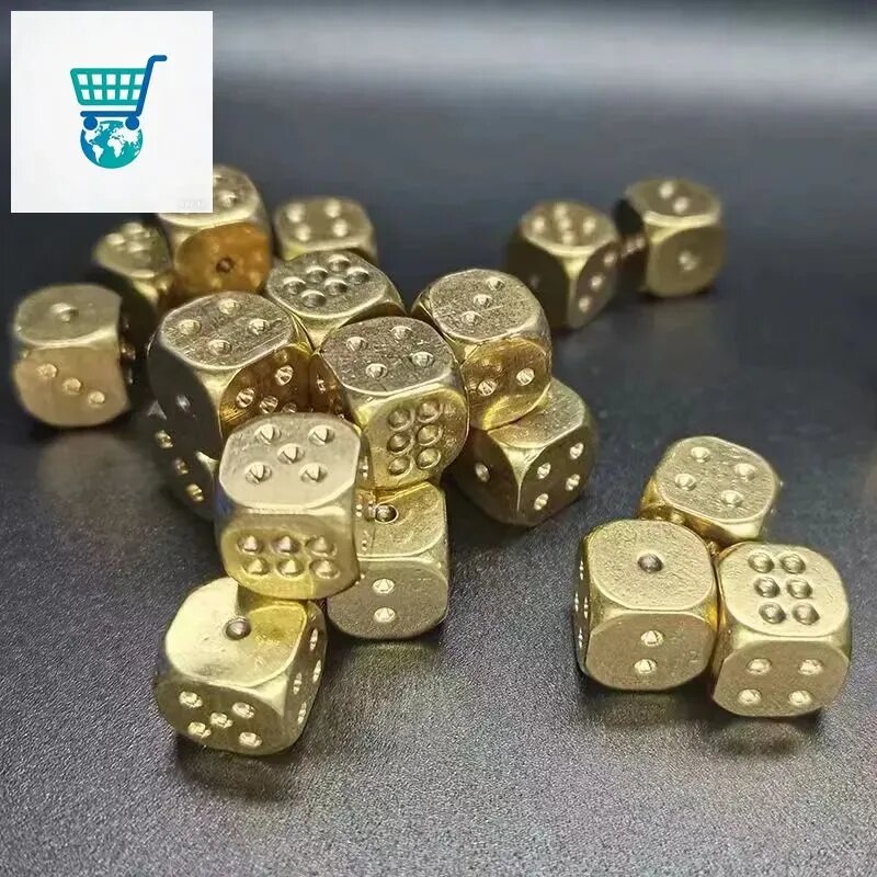 6 латунных твердых кубиков 11*11*11 мм