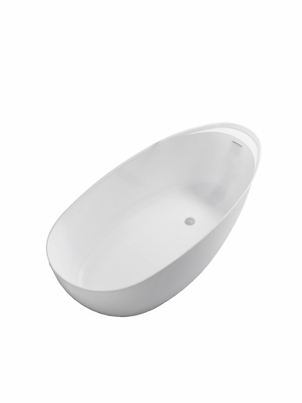 Ванна из искусственного камня Астра-Форм Исида Solid Surface 170x80 см, отдельностоящая, матовая белая, овальная