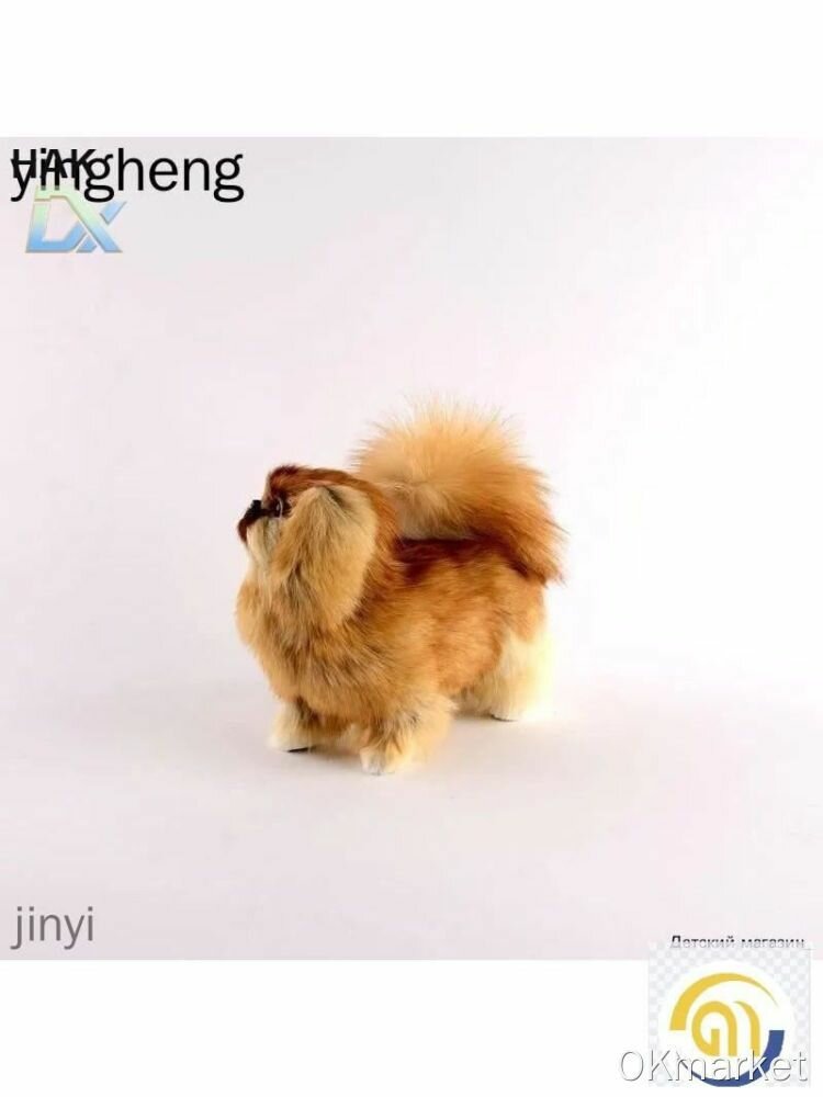 Игрушка собака Jinyi пекинеса оранжевого цвета декор для дома — фото 1