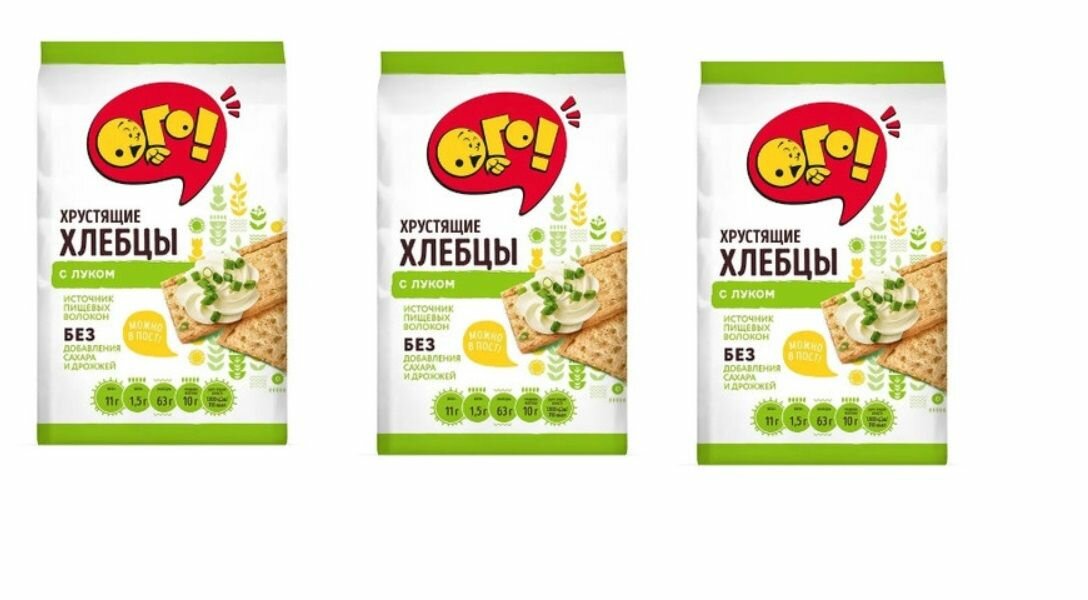 Ого! Хлебцы с Луком, 75г ,3 шт