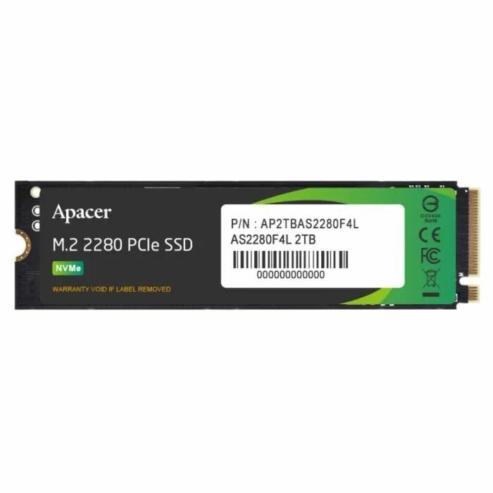 Внутренний SSD-диск Apacer SSD накопитель AS2280F4L 2ТБ, M.2 2280, PCIe 5.0 x4, NVMe, M.2 ap2tbas2280f4l-1