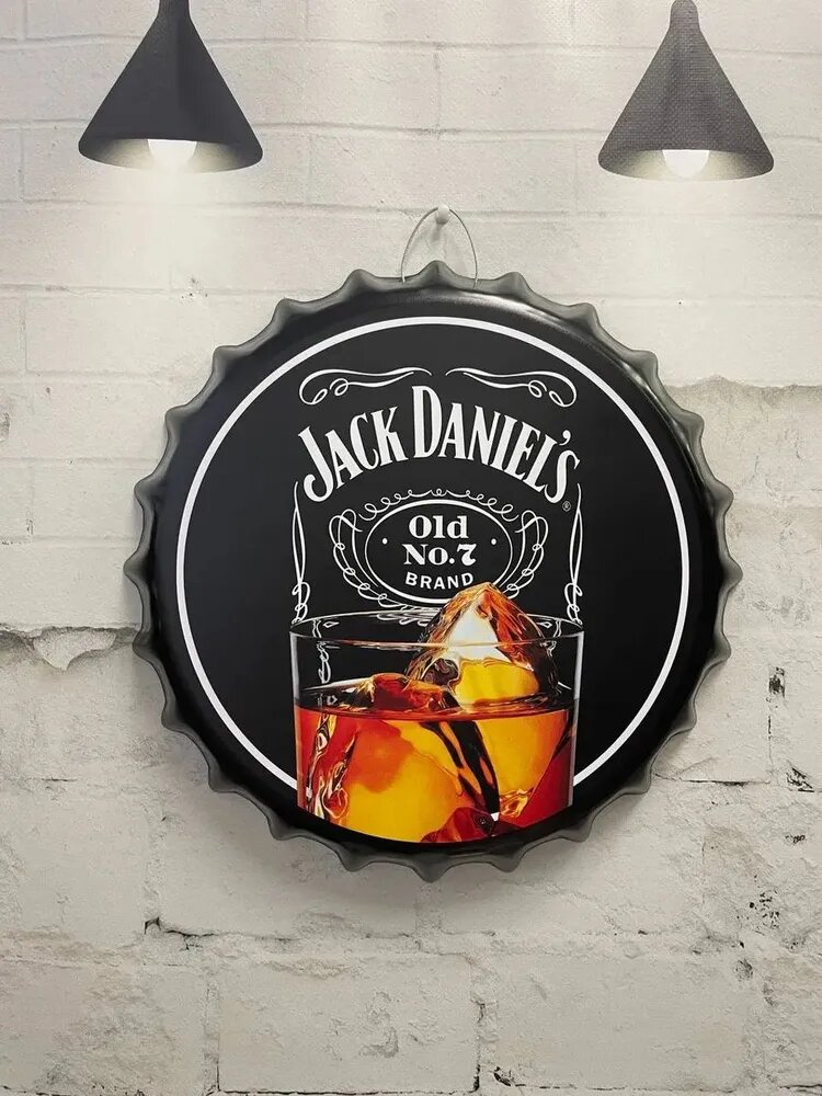 Декор на стену пробка пивная Jack daniels,30cm