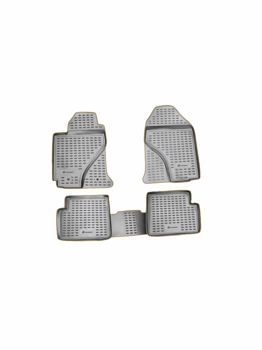 Коврики 3D в салон TOYOTA Corolla 2002-2007, 4 шт. (бежевый кант, полиуретан) / Тойота Королла