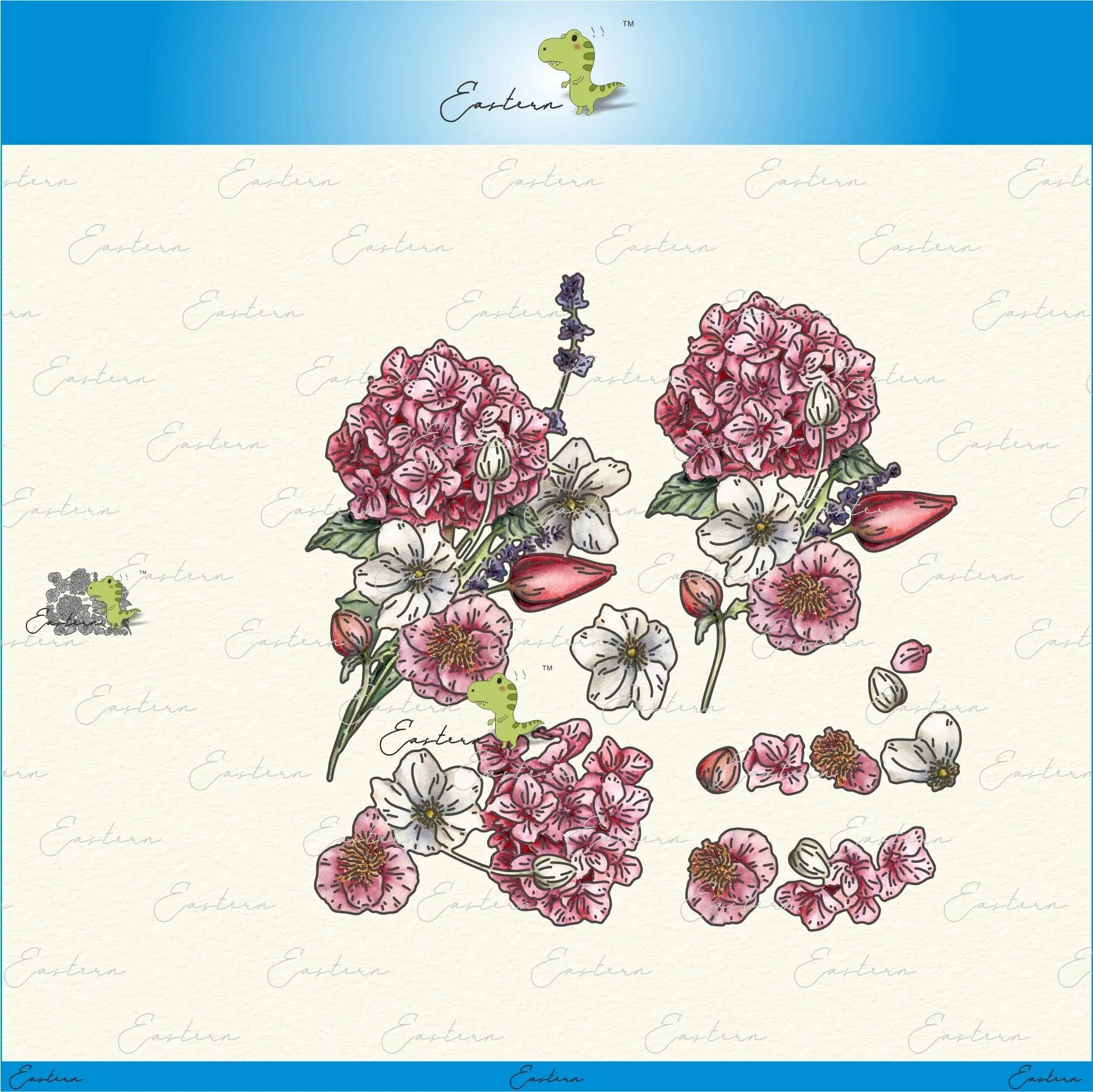 Металлические вырубные формы Homely Hydrangea для скрапбукинга Matching color paper