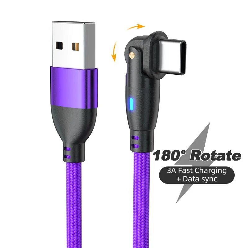 Кабель для мобильных устройств/USB Type-C, 2 м, пурпурный