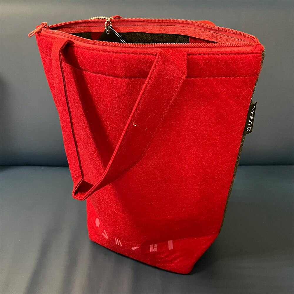 Термосумка Thato "Wine bag", для вина, войлок, термоизоляционная, на 2 бут, красная