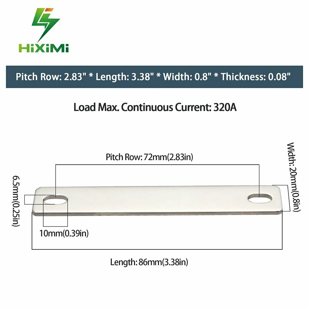 HiXiMi шина Bus Bar, 320A, 72mm, 2.83in, 3.38in