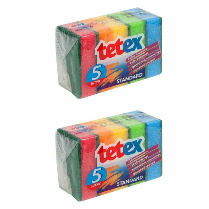 Tetex Standart Губка для посуды 65 х 95 х 31 мм, 5 штук, 2 упаковки