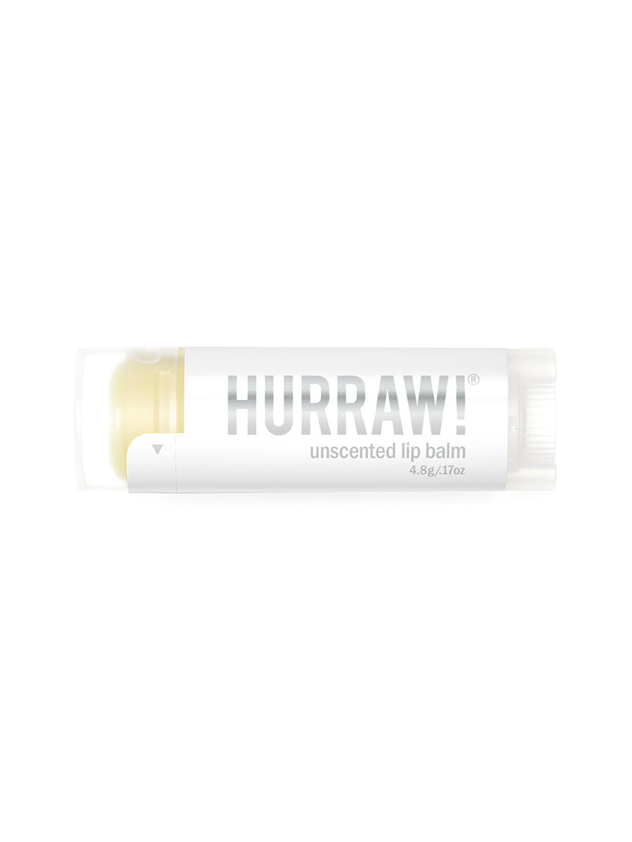 Органический бальзам Hurraw! Unscented, без ароматизаторов, для губ, защита от ветра и холода