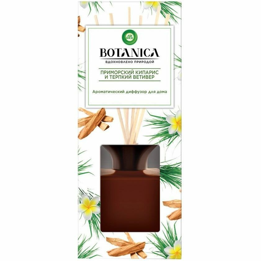 Ароматический диффузор Air Wick Botanica Приморский кипарис и терпкий ветивер с палочками 80 мл
