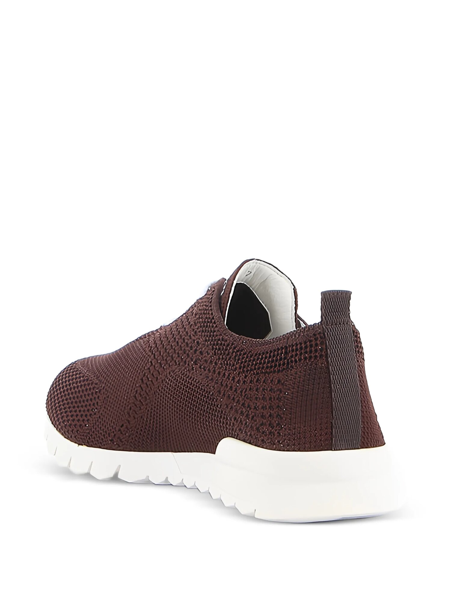 Кроссовки Kiton Knit lace-up sneakers, размер 43, коричневый/серый/оранжевый — фото 1