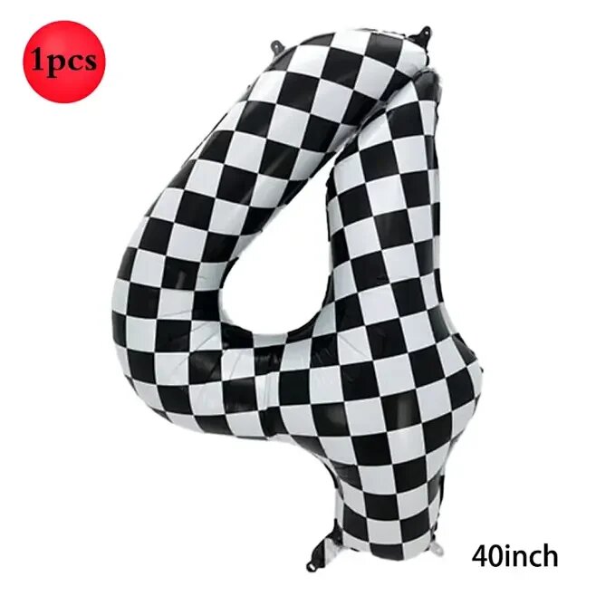 Черно-белый шар-цифра 4, 40 дюймов