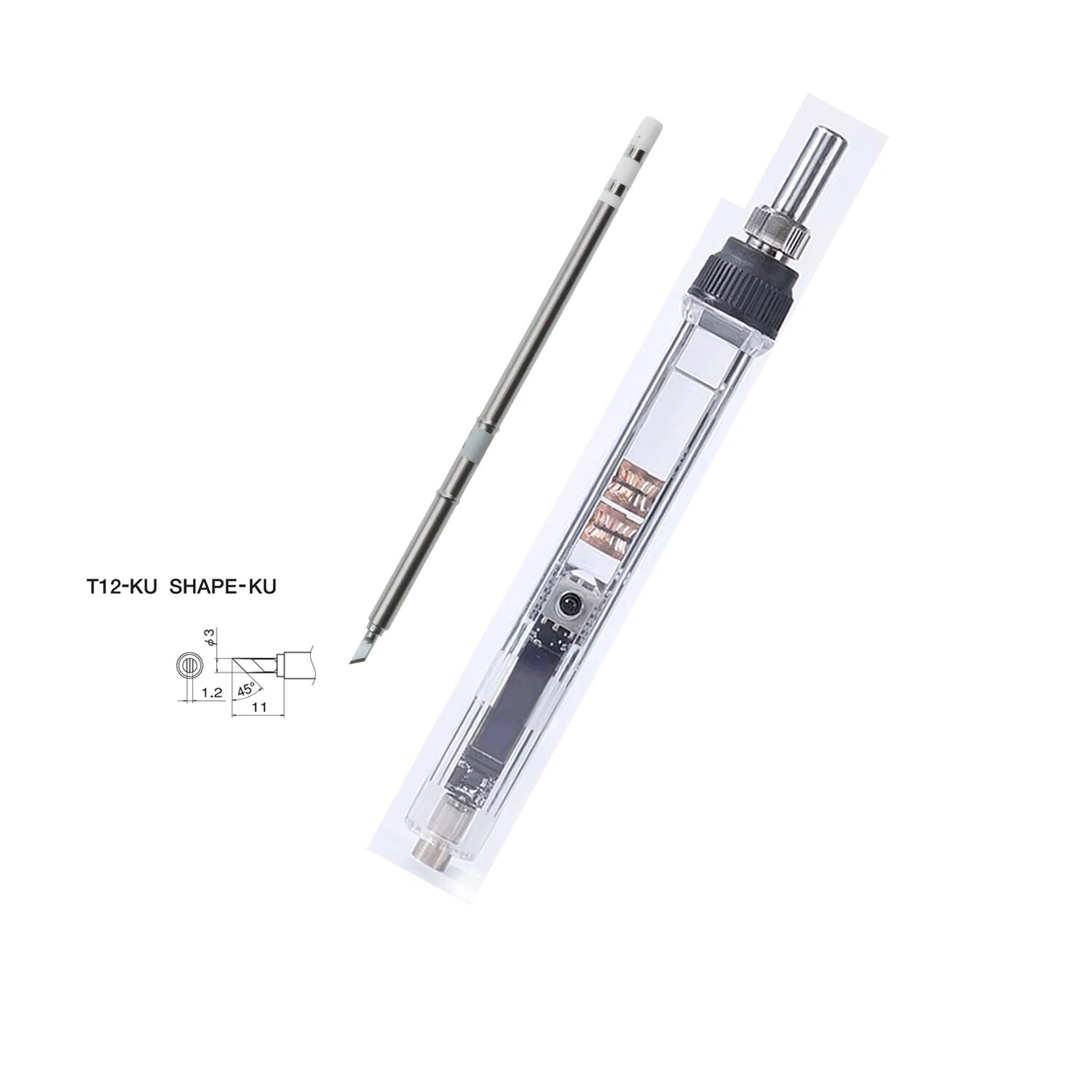 Портативный электрический паяльник T12 OLED T12-KUSET