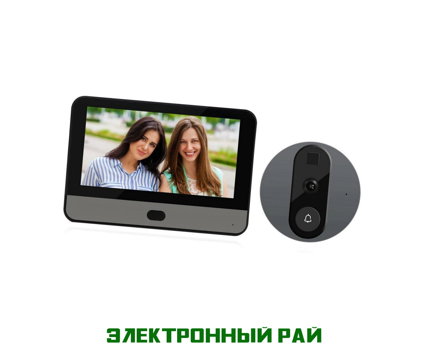 Видеоглазок Wi-Fi с экраном для входной двери HDcom DW-1-Tuya Full HD, разрешение Full HD 1080p, датчик движения, видеозапись, цветной дисплей 4,3 дюй