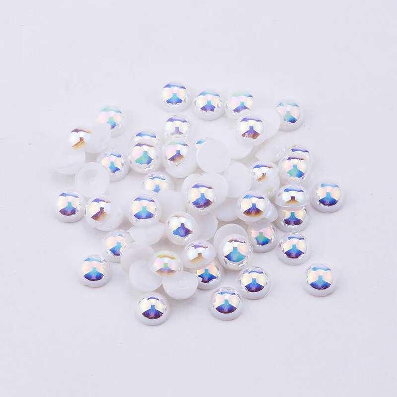 Бусины из искусственного жемчуга QIAO бежевого цвета 6mm 1000pcs, White AB