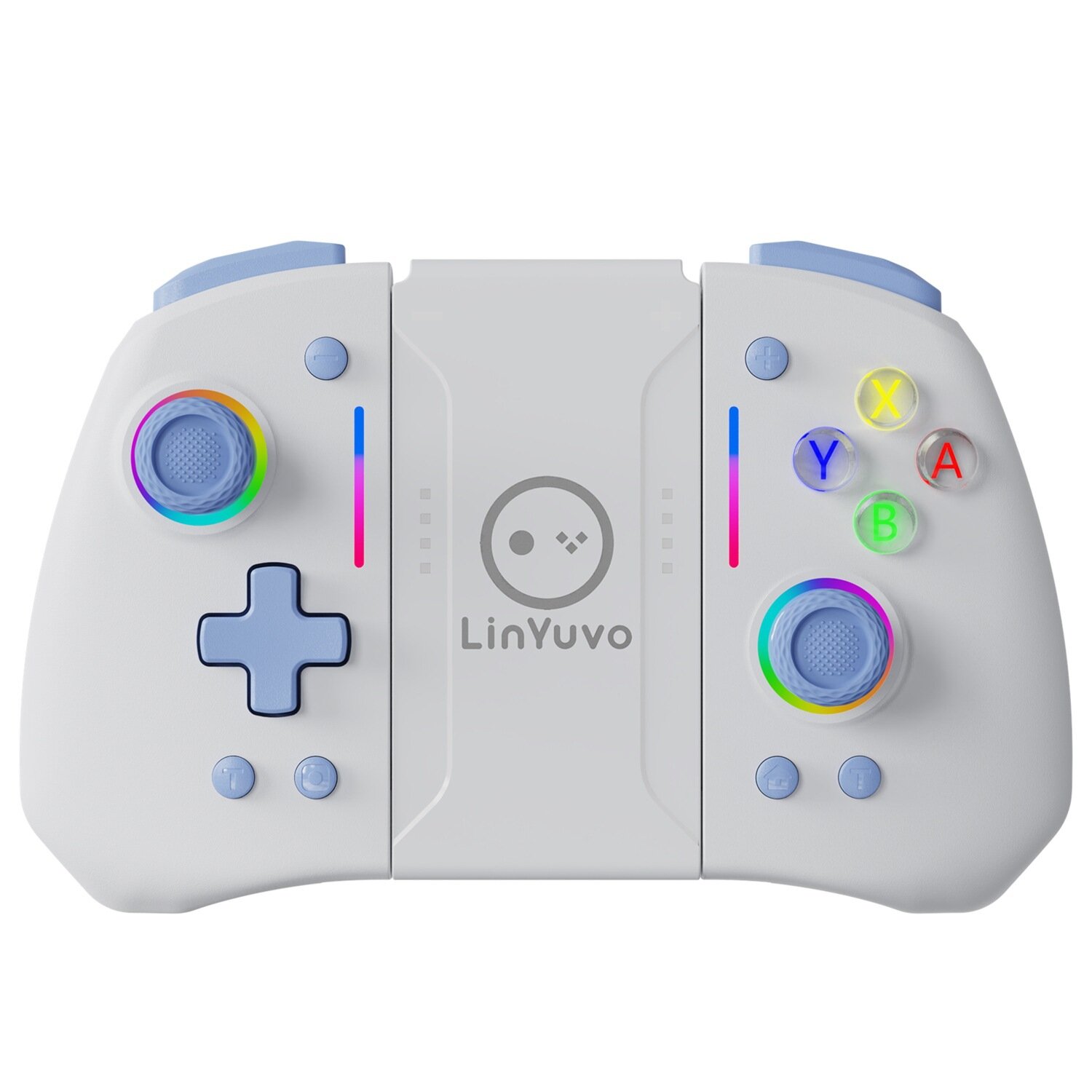 LinYuvo беспроводной контроллер для Nintendo Switch с RGB-подсветкой, белый и синий цвет