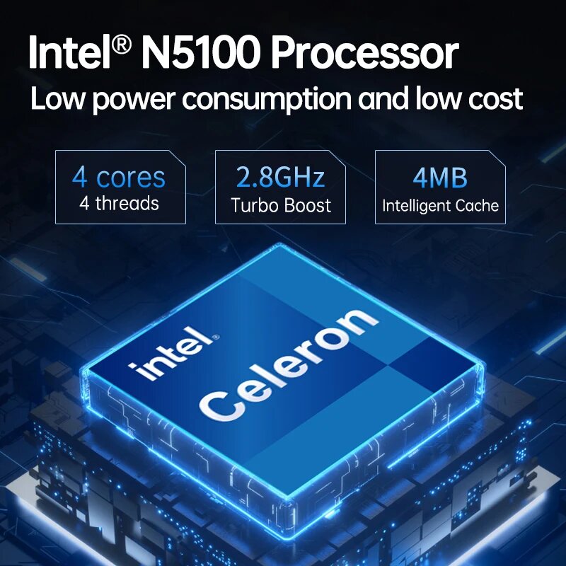Мини-ПК SZBOX Intel N5100 без ОЗУ и SSD NO RAM NO SSD NO OS, EU