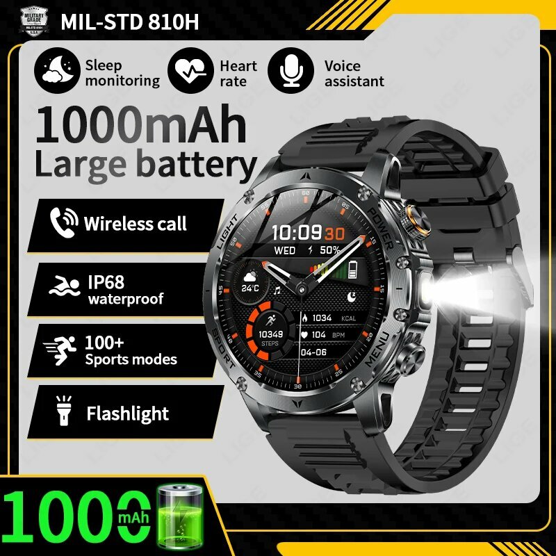 Умные часы LIGE 2026 T-Rex 3 Ultra Black
