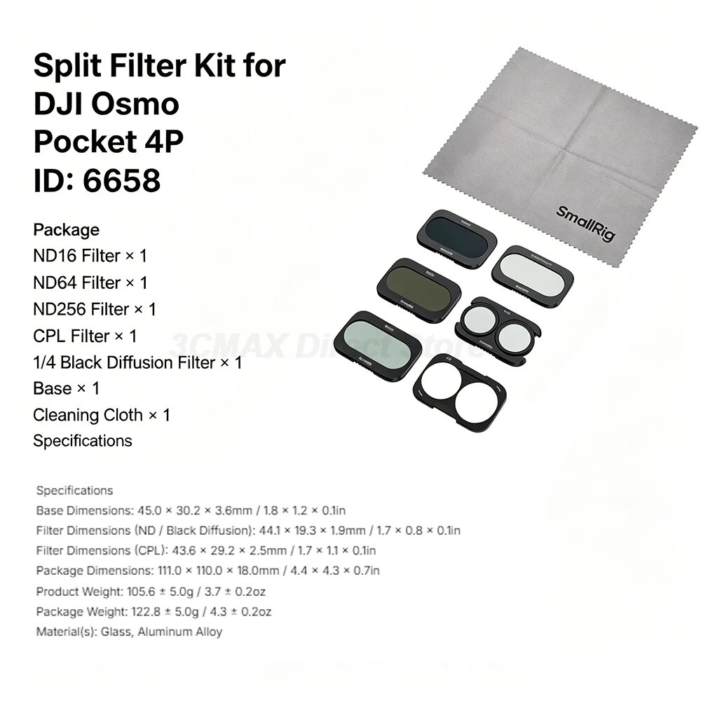 SmallRig комплект разборных фильтров для DJI Osmo Pocket 4P 6658