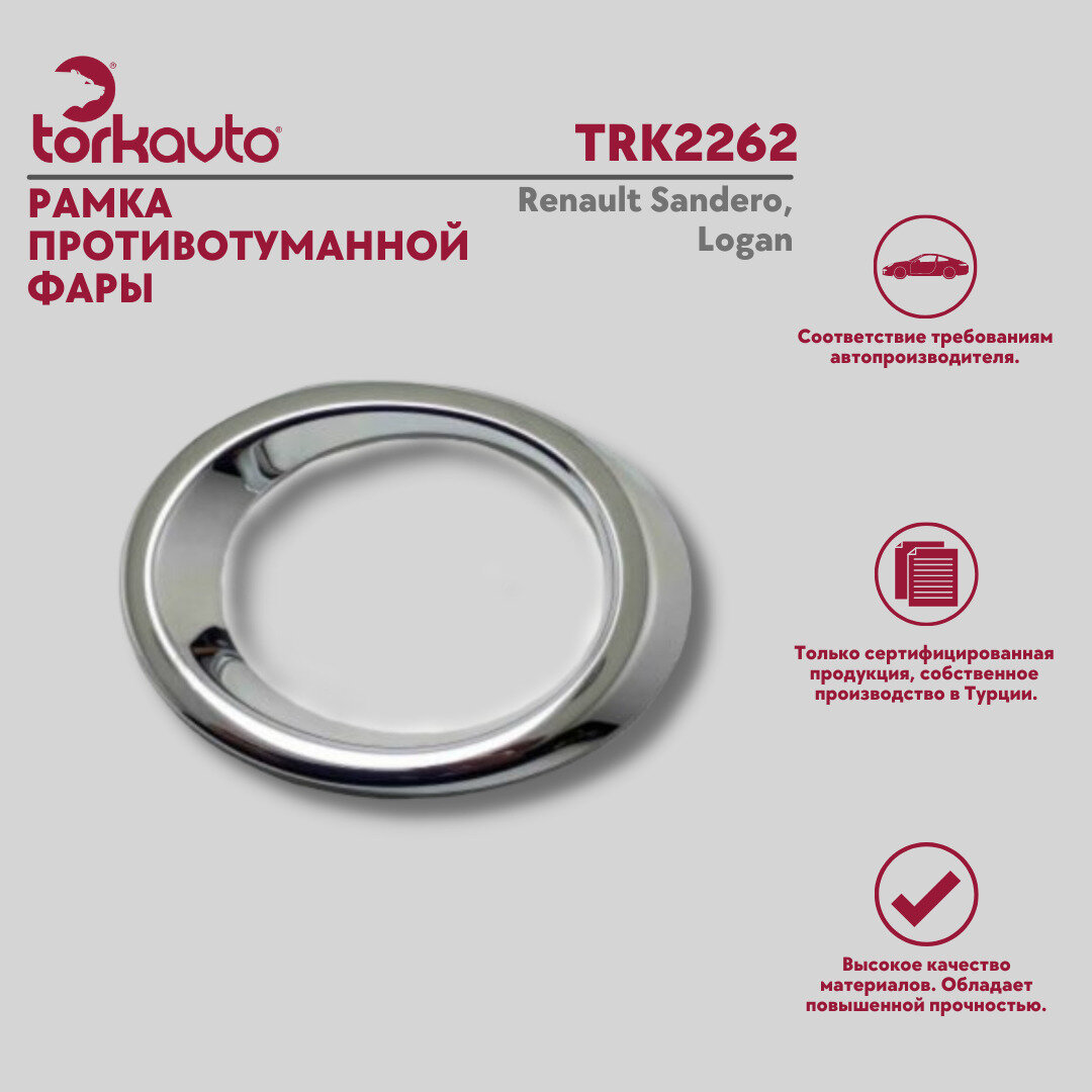 Рамка противотуманной фары Tork Avto Renault Sandero, Logan / Рено Сандеро, Логан