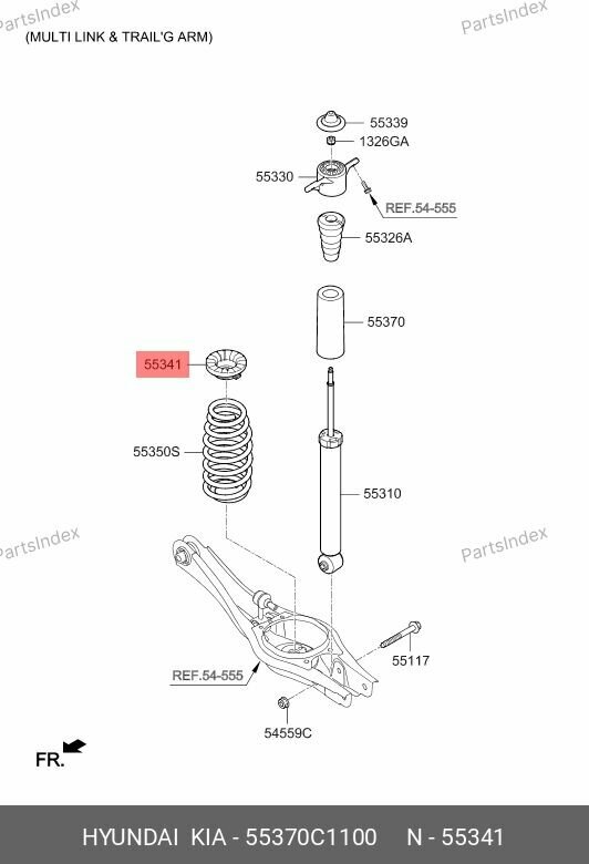 Проставка амортизационной опоры, HYUNDAI/KIA/MOBIS 55370C1100