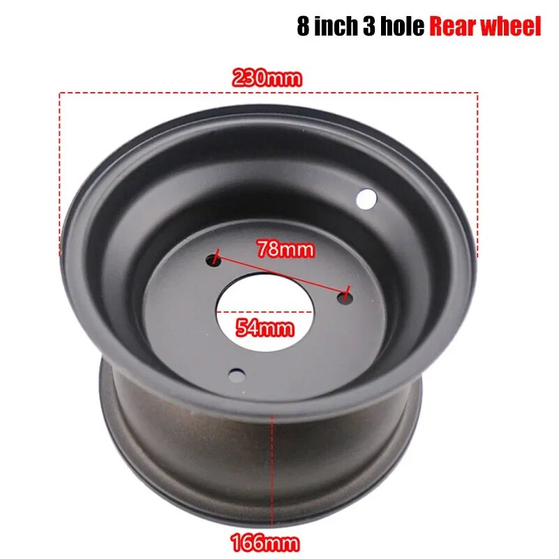 Колеса Для Квадроциклов 8 Дюймов (передние И Задние), 4/3 Отверстия 3 Hole Black R