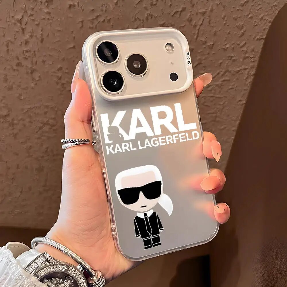 Дизайнерский чехол K-karL-L C-cat для iPhone 17 Pro Max, Air 16, 15, 14 Plus, S26, S25, S24 Plus, Ultra, цветной, серебристый