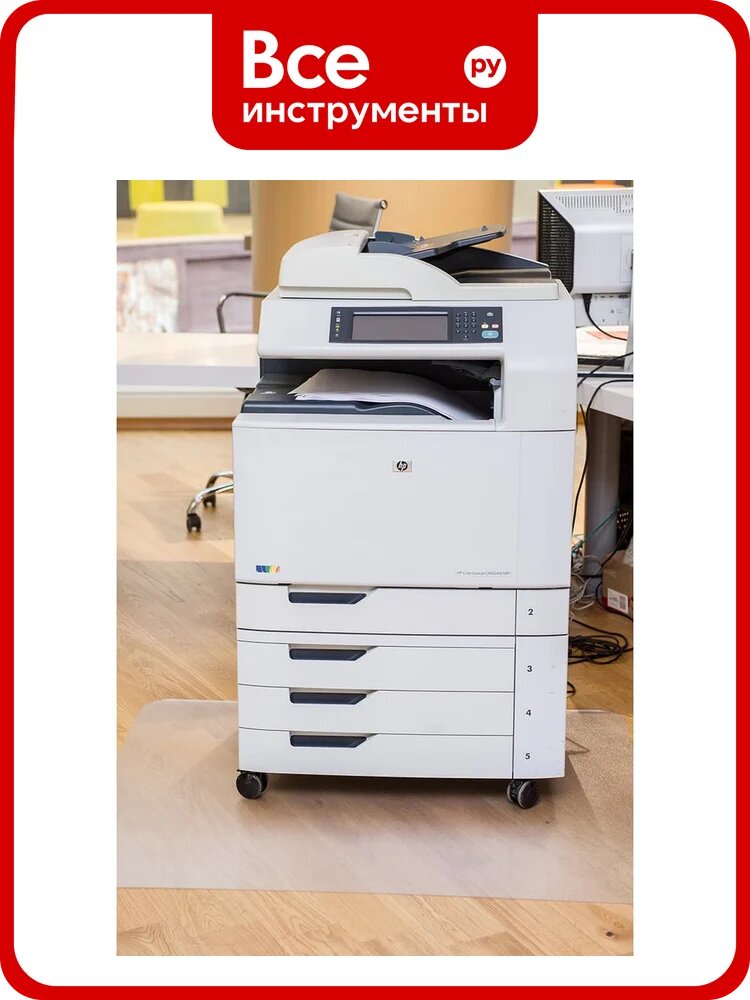 Защитный коврик для напольных покрытий BSL-office, поликарбонат, 100х120 см, шагрень, толщина