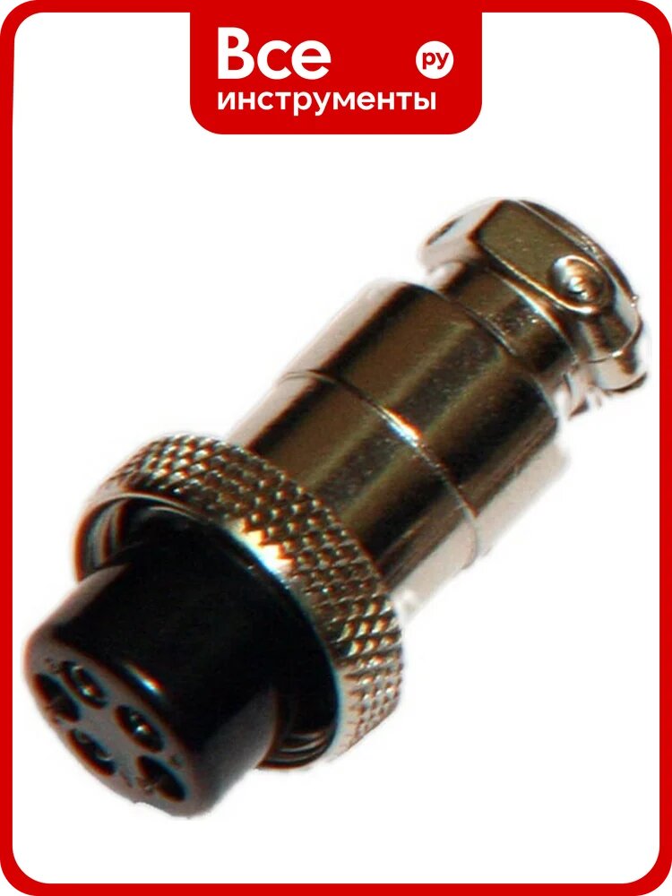 Разъем MIC16 5P гнездо Pro Legend серебряный металл с винтовым креплением на кабель, пять контактов, защита