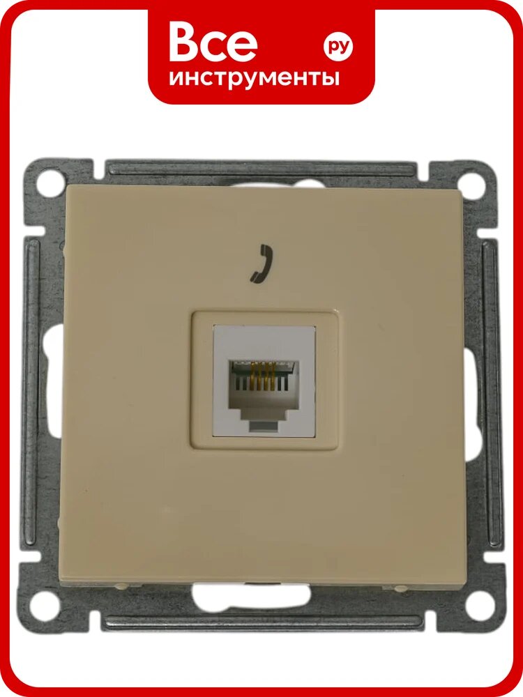 Телефонная розетка, бежевая RJ11 WESSEN 59 Systeme Electric RSI-152T-2-86