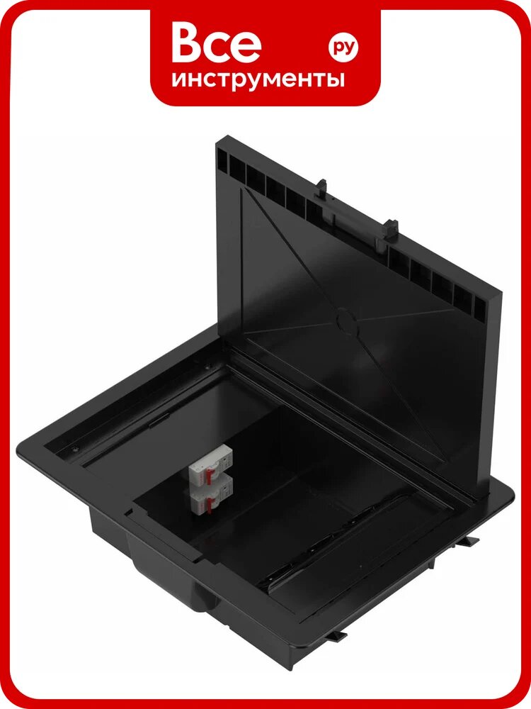 Напольный лючок DKC RAL 9005, черный, стальной корпус с крышкой, скрытая проводка, огнестойкий, внутреннее применение