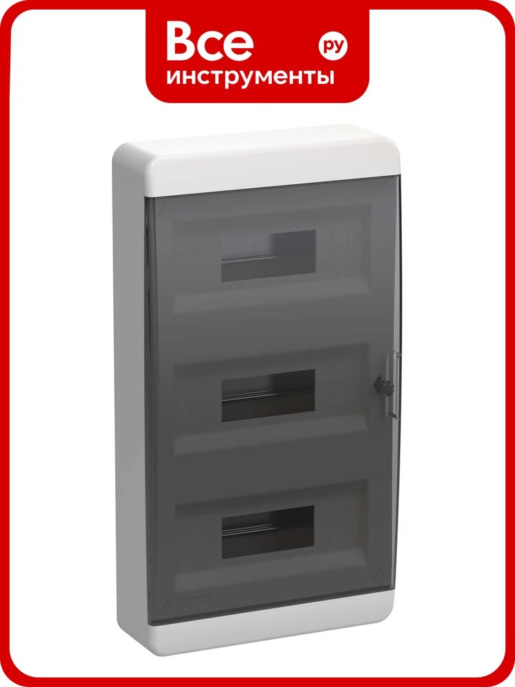 Корпус пластиковый IEK TEKFOR ЩРН-П-36 IP41 черная дверь TF5-KP12-N-36-41-K01-K03 с ревизионным окошком, под DIN-рейку