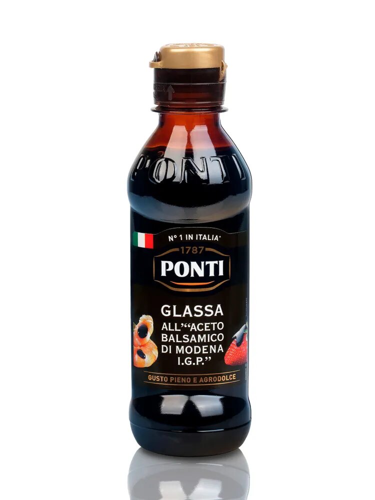 Топпинг Ponti Gastronomica на основе бальзамического уксуса, качество Модены, 250 мл
