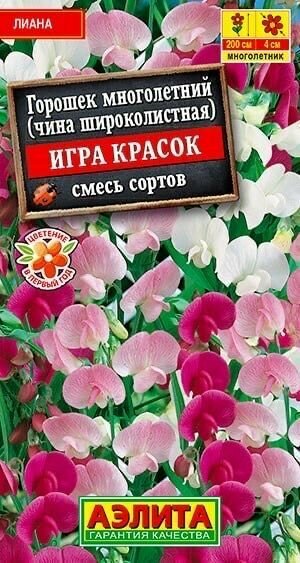 Горошек многолетний Игра красок. Семена. Вес 0,5 гр. Многолетняя, зимостойкая, травянистая лиана из семейства Бобовые. семена многолетника зимостойкие лианы для вертикального озеленения