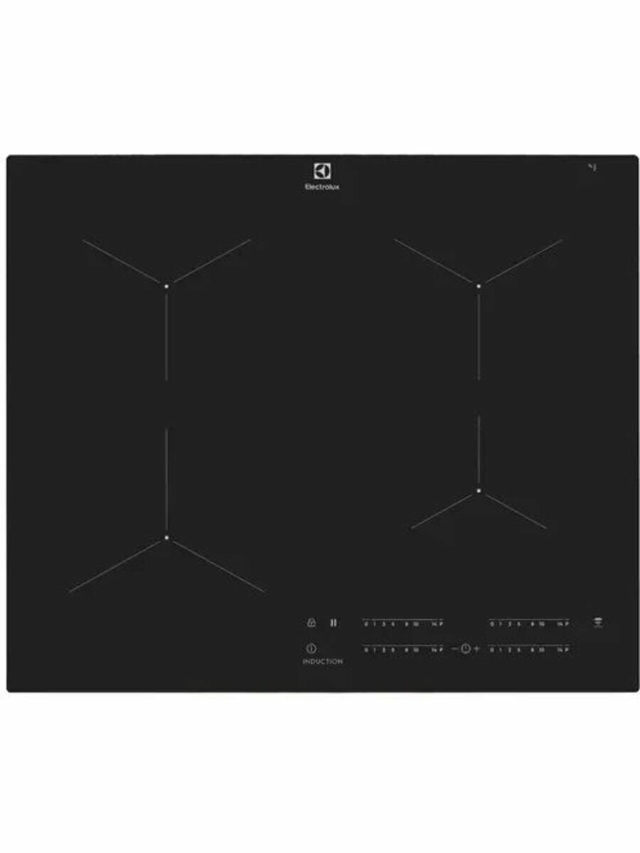 Electrolux 60 см Индукционная варочная панель EIT61443B, 4 конфорки, стеклокерамика, PowerBoost, сенсорное управление