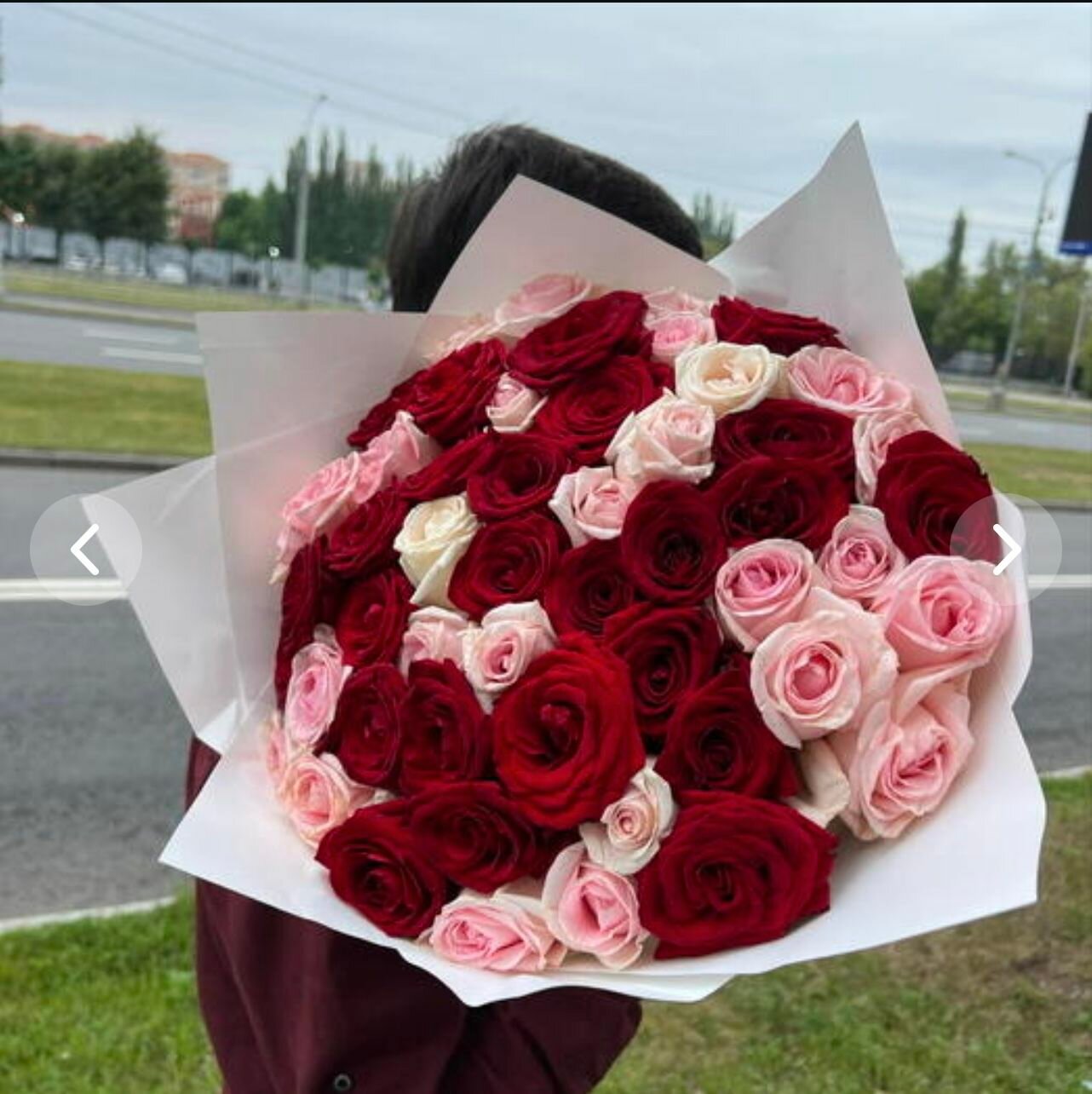 Букет из 41 крупной розы микс